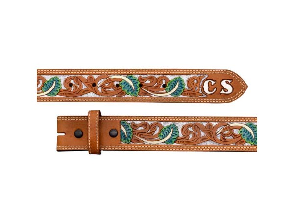 Floral Initial Leather Belt - Class Belt Buckle